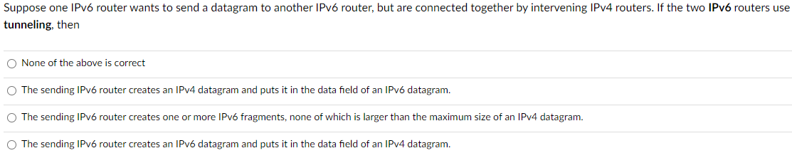 Solved Suppose one IPv6 router wants to send a datagram to | Chegg.com
