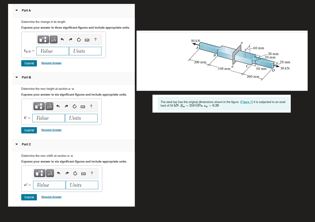 Solved Determine the change in its length. Express your | Chegg.com