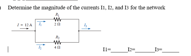 Solved Determine the magnitude of the currents I1, I2, and | Chegg.com