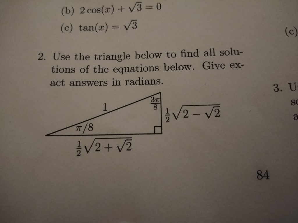 Solved use the triangle to find all possible solutions - | Chegg.com