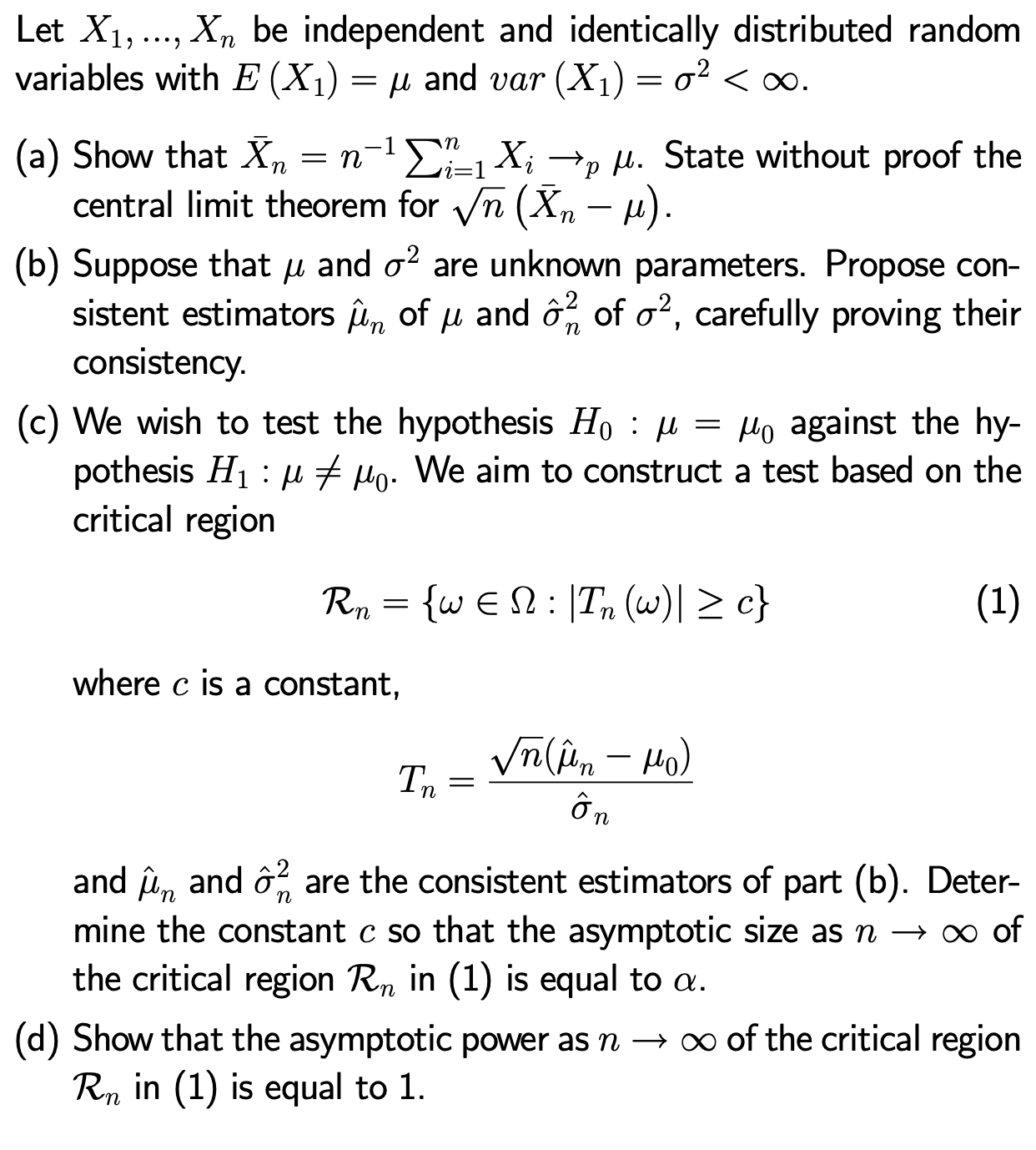 Solved Let x1,dots,xn ﻿be independent and identically | Chegg.com