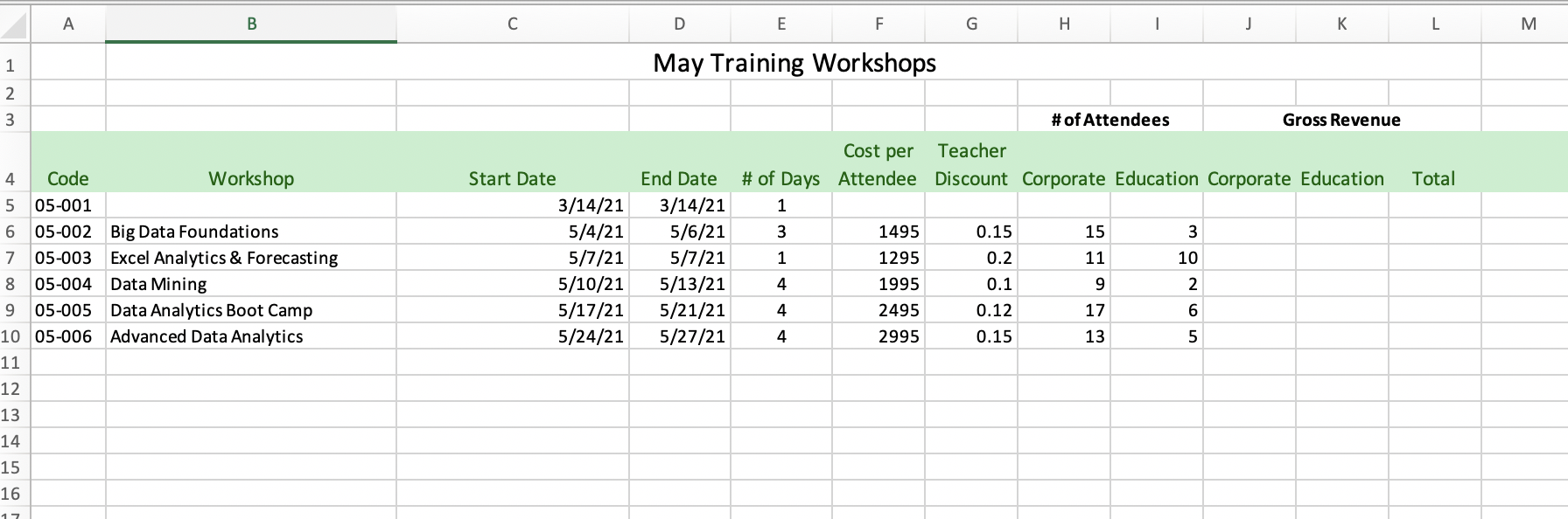 Solved 1 0 Start Excel. Download and open the file named | Chegg.com