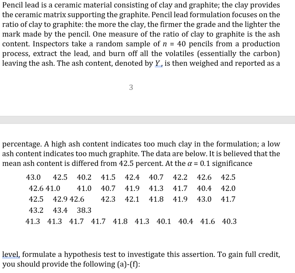 Solved Pencil lead is a ceramic material consisting of clay | Chegg.com