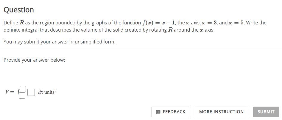 Solved = = Question Define R as the region bounded by the | Chegg.com