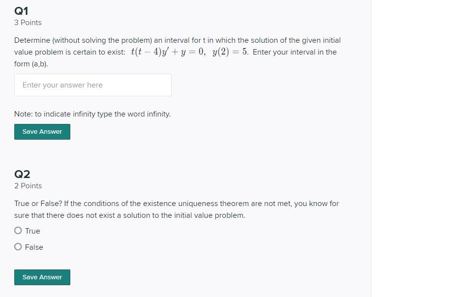 Solved Determine (without solving the problem) an interval | Chegg.com