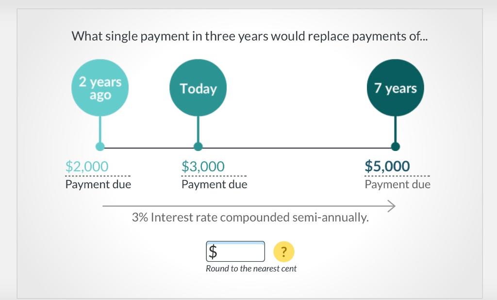Solved What single payment in three years would replace | Chegg.com