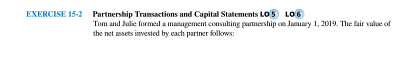 Partnership Transactions and Capital Statements LO 5 | Chegg.com