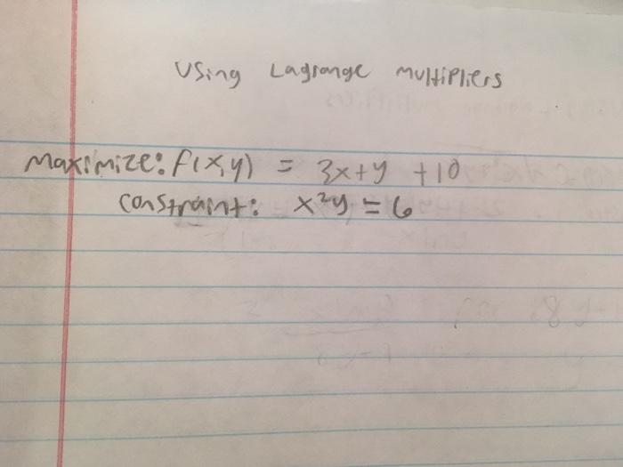 Solved Using Lagrange multipliers Maximize: F(x, y) = 3x + | Chegg.com