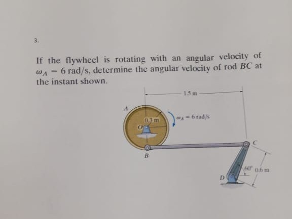 Solved 3. If the flywheel is rotating with an angular | Chegg.com