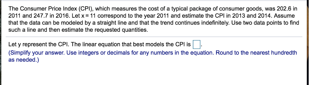 Solved The Consumer Price Index (CPI), which measures the | Chegg.com