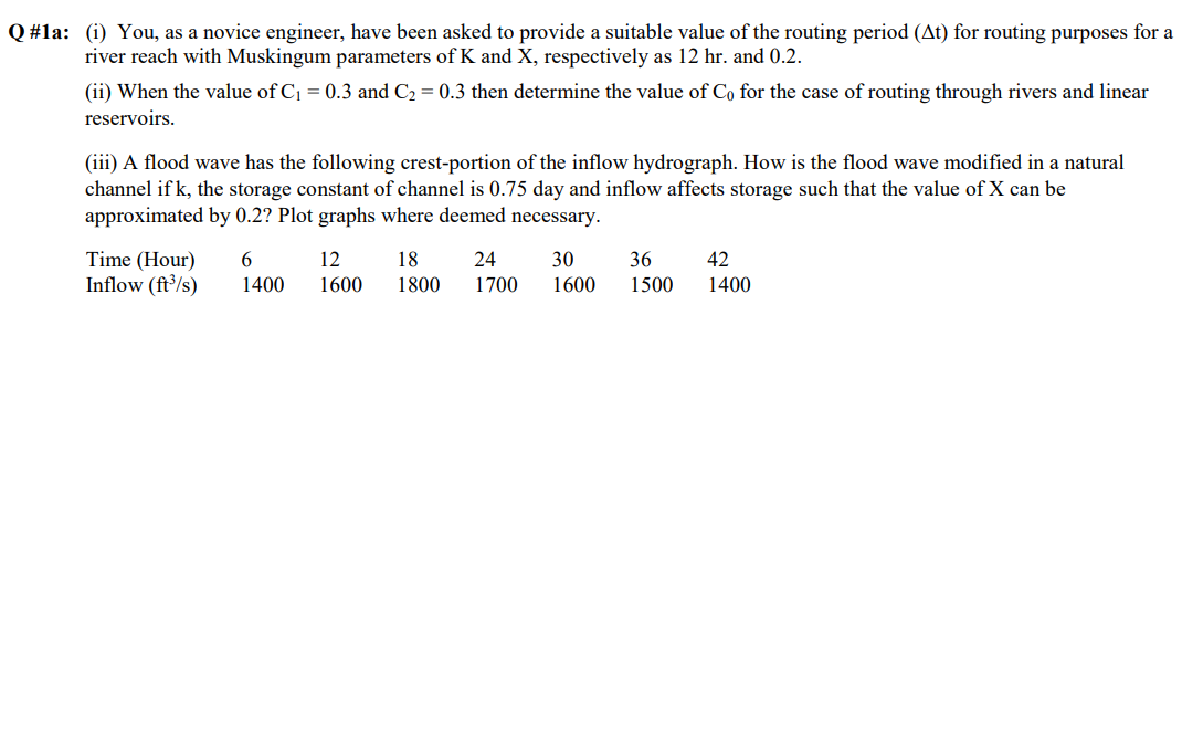Solved Q #la: (i) You, as a novice engineer, have been asked | Chegg.com