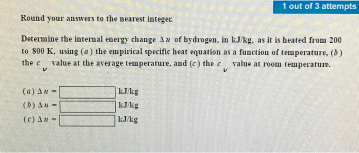 Solved Determine the internal energy change Delta u of | Chegg.com