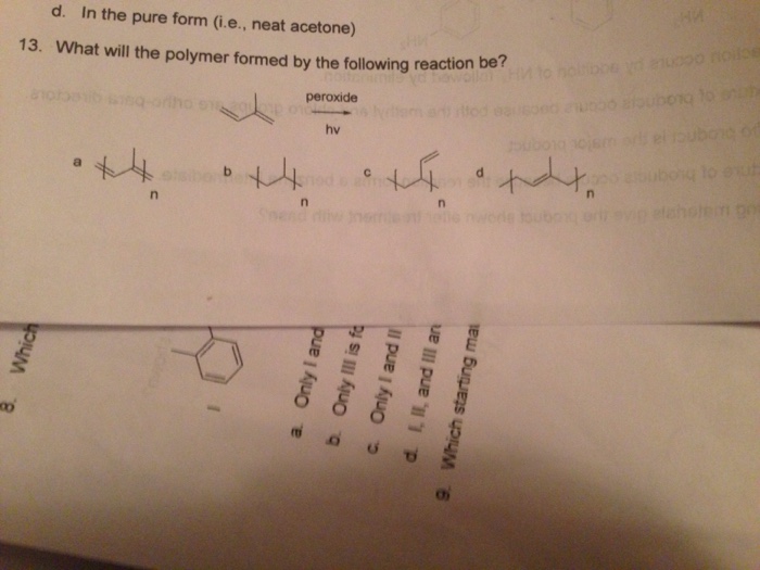 Solved In the pure form (i.e., neat acetone) What will the | Chegg.com