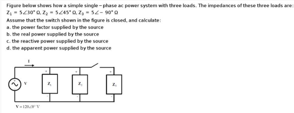 Solved Figure below shows how a simple single-phase ac power | Chegg.com