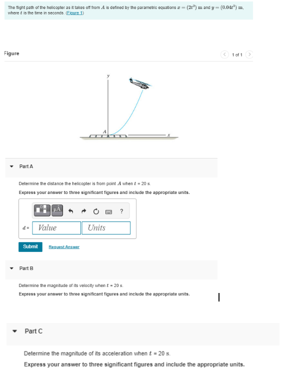 Solved The flight path of the helicopter as it takes off | Chegg.com