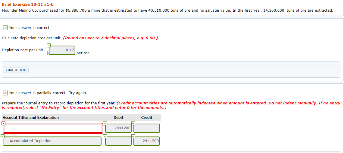 Solved Brief Exercise 10-11 al-b Flounder Mining Co. | Chegg.com