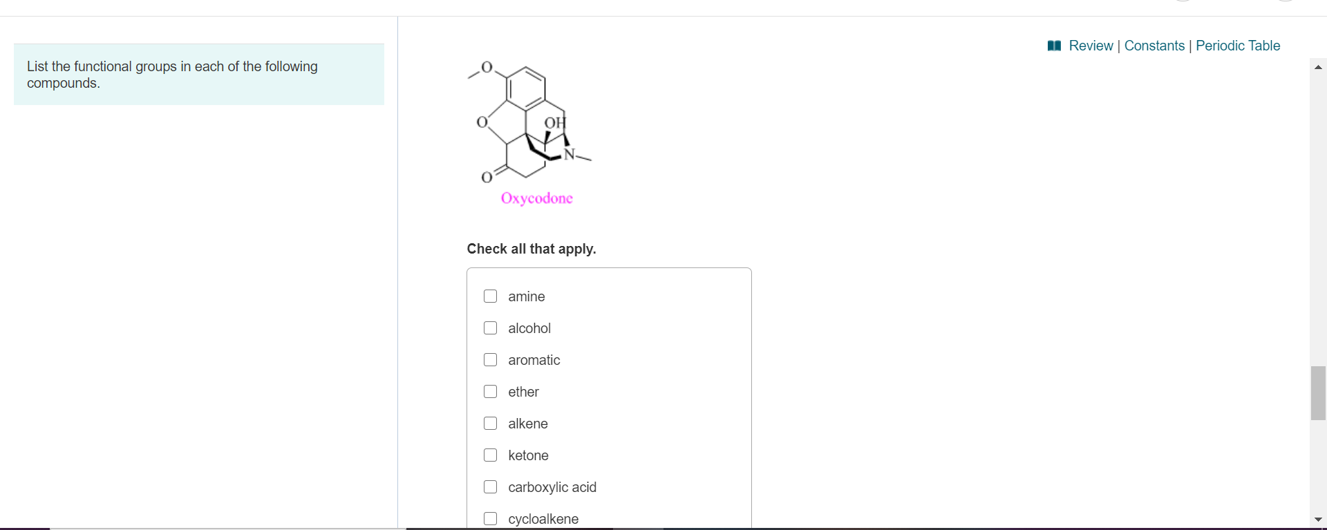 Solved A Review Constants Periodic Table List the functional | Chegg.com