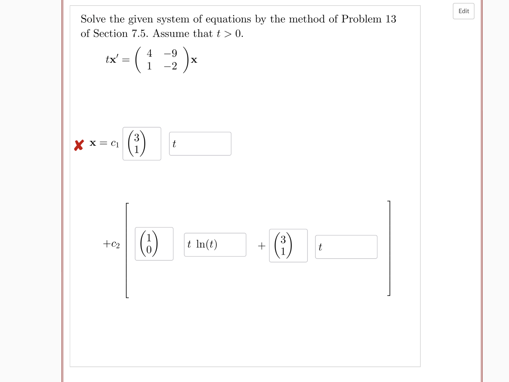 Solved Solve the given system of ﻿equations by ﻿the method | Chegg.com