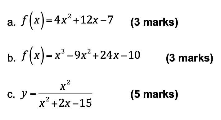 Solved 6. For each function determine: i) the critical | Chegg.com