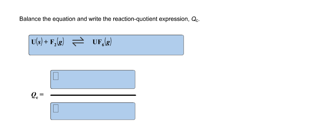 Solved Balance the equation and write the reaction-quotient | Chegg.com