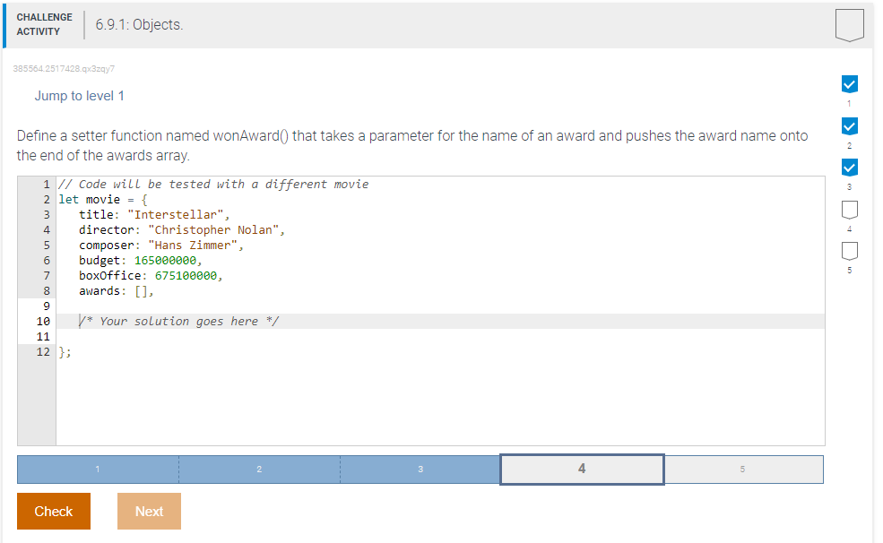 Solved CHALLENGE ACTIVITY 6.9.1: Objects | Chegg.com