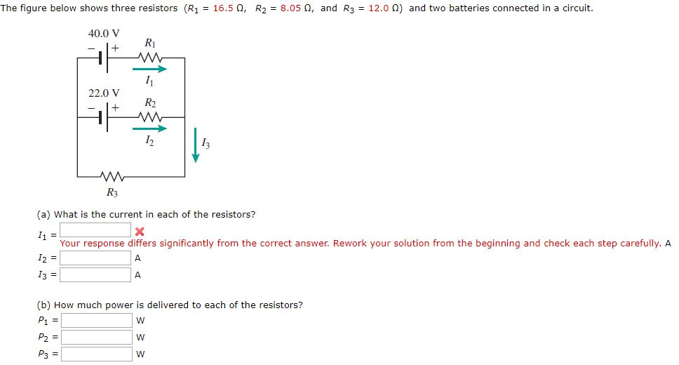 Solved The figure below shows three resistors (R1 = 16.5 Ω, | Chegg.com