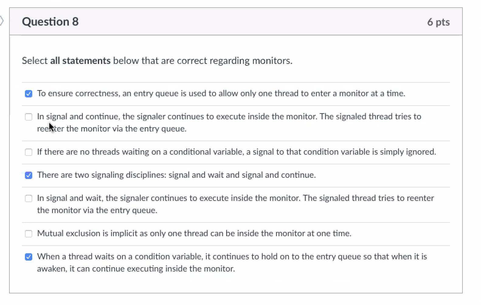 Solved Question 8 6 pts Select all statements below that are | Chegg.com