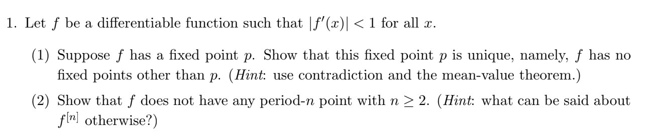 Solved 1. Let f be a differentiable function such that | Chegg.com