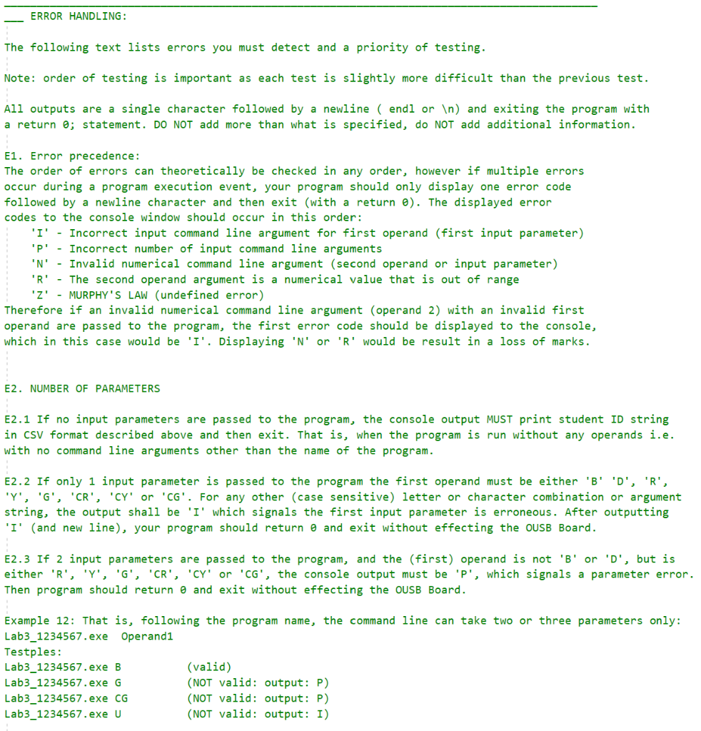 Write error checking code for a C++ program using | Chegg.com