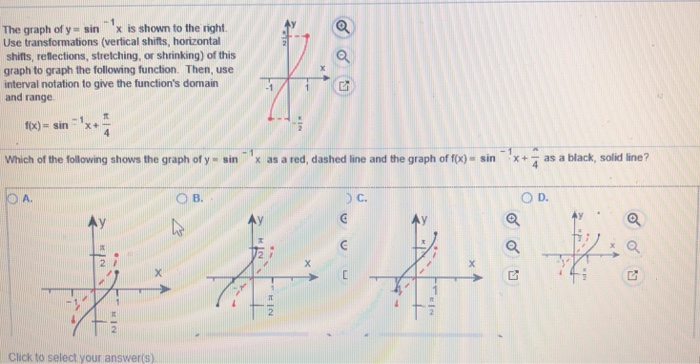Solved The graph of y = sin x is shown to the right Use | Chegg.com
