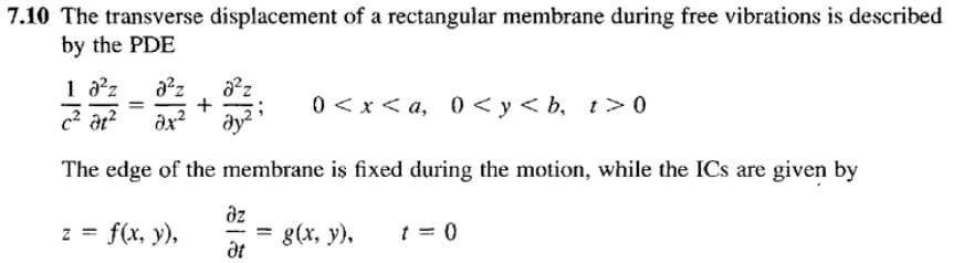 Solved 10 The transverse displacement of a rectangular | Chegg.com