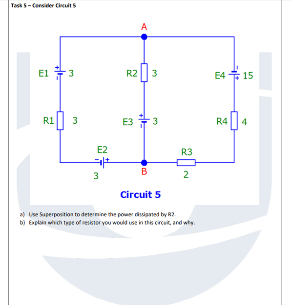 Solved Task 5 - Consider Circuit 5 Circuit 5 a) Use | Chegg.com