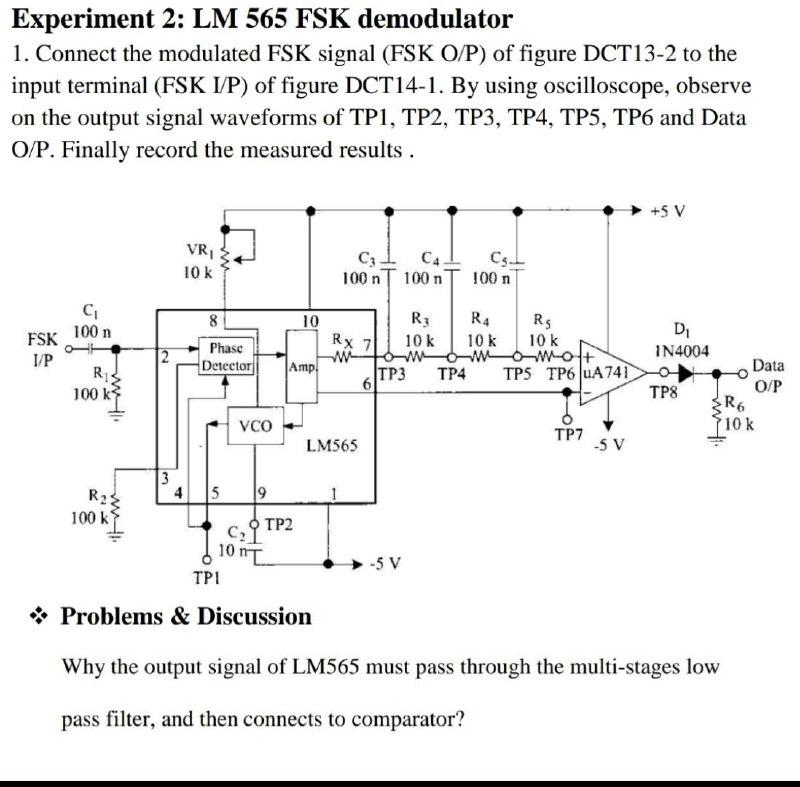 Experiment 2 Lm 565 Fsk Demodulator 1 Connect The