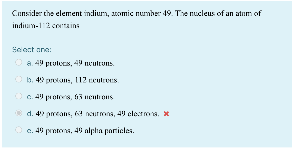 Solved Consider the element indium, atomic number 49. The | Chegg.com