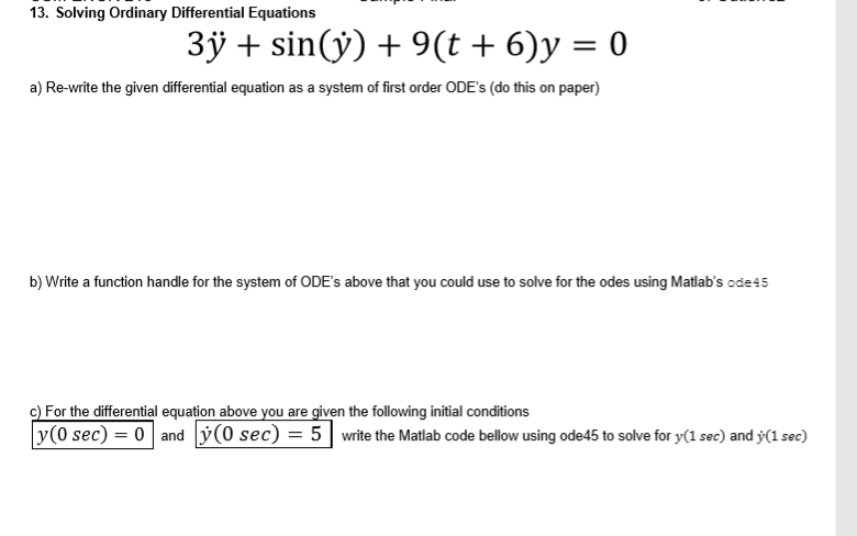 Solved IT'S A SIMPLE MATLAB PROBLEM, I WANT TO CROSS CHECK | Chegg.com