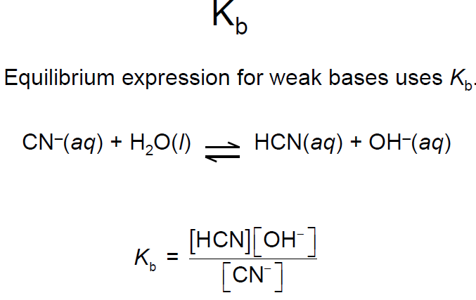 Solved Equilibrium expression for weak bases uses Kb | Chegg.com