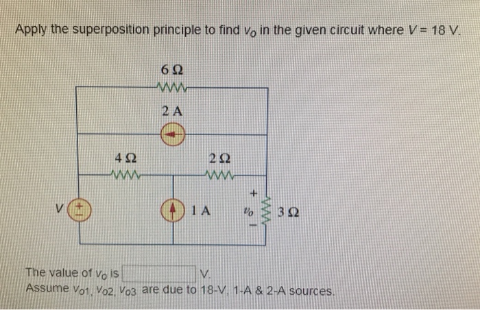 Solved Apply the superposition principle to find Vo in the | Chegg.com