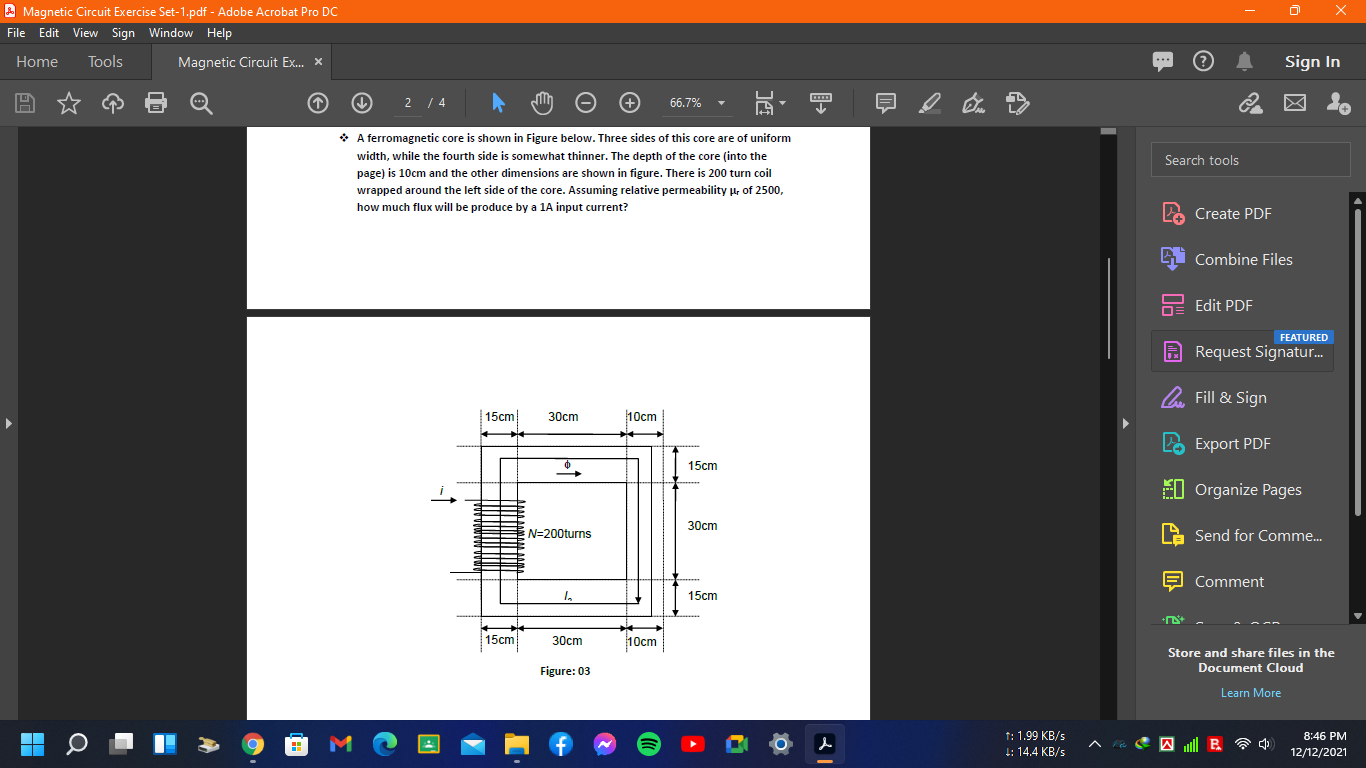 Solved A Magnetic Circuit Exercise Set-1.pdf - Adobe Acrobat | Chegg.com