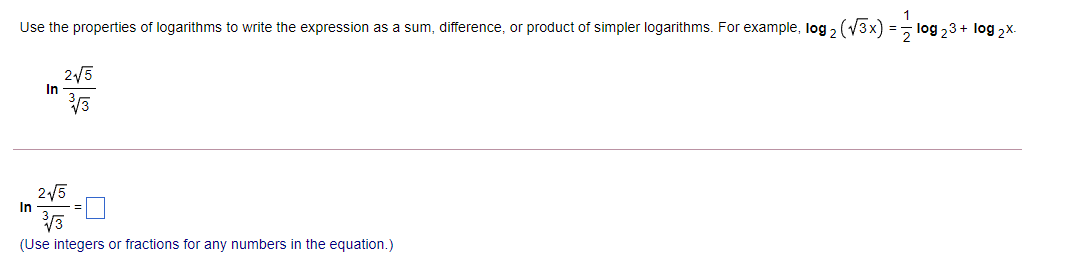 Solved Use the properties of logarithms to write the | Chegg.com