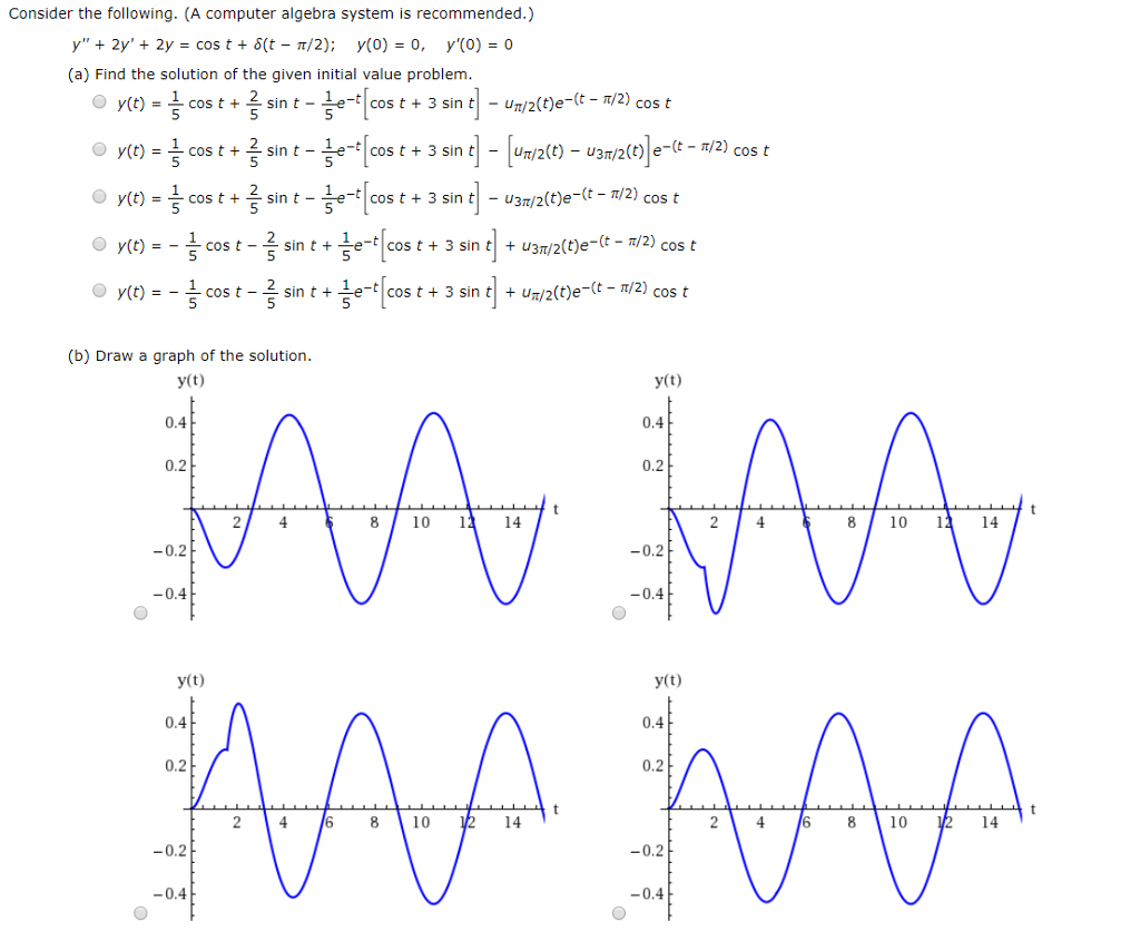 Solved Consider the following. (A computer algebra system is | Chegg.com