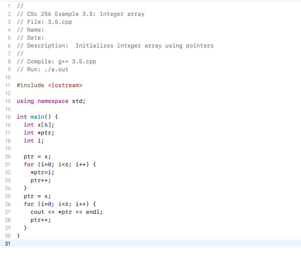 1 2 Csc 256 Example 35 Integer Array 3