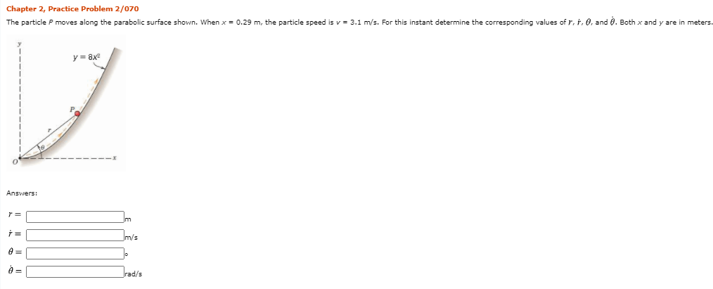 Solved Chapter 2, Practice Problem 2/070 The particle P | Chegg.com