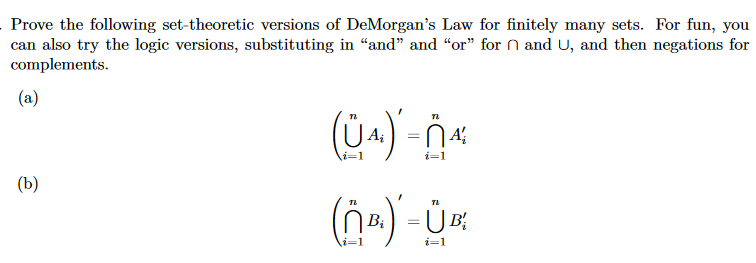 Solved Prove the following set-theoretic versions of | Chegg.com