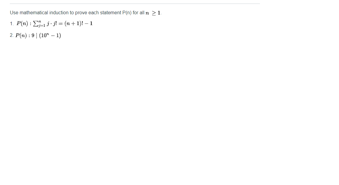 Solved Use Mathematical Induction To Prove Each Statement