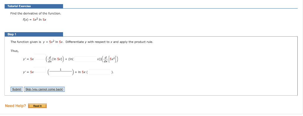 Solved Tutorial Exercise Find the derivative of the | Chegg.com