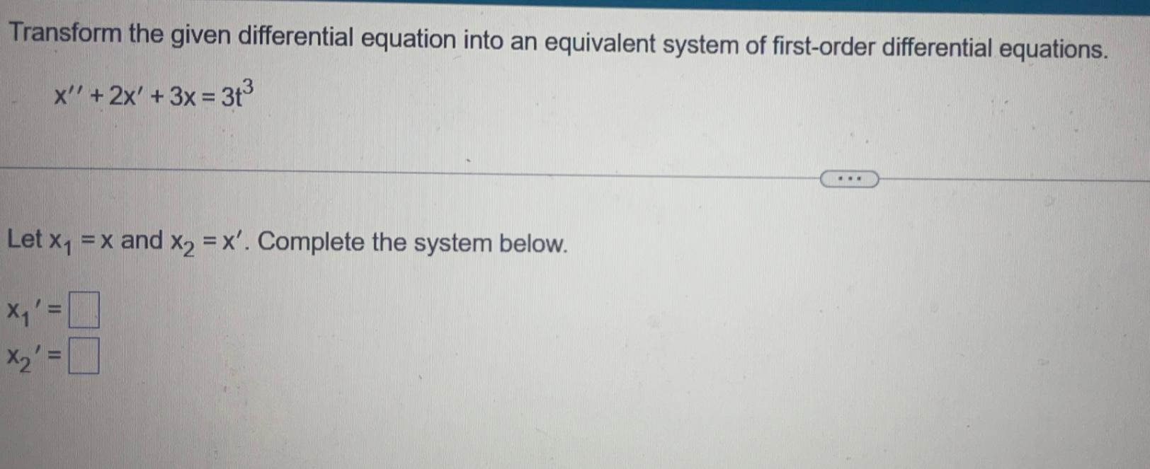 Solved Transform the given differential equation into an | Chegg.com