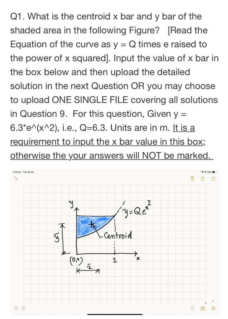 Solved Q1. What is the centroid x bar and y bar of the | Chegg.com