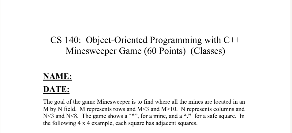Solved Must be done in C++. Please Look at the inputs, must | Chegg.com