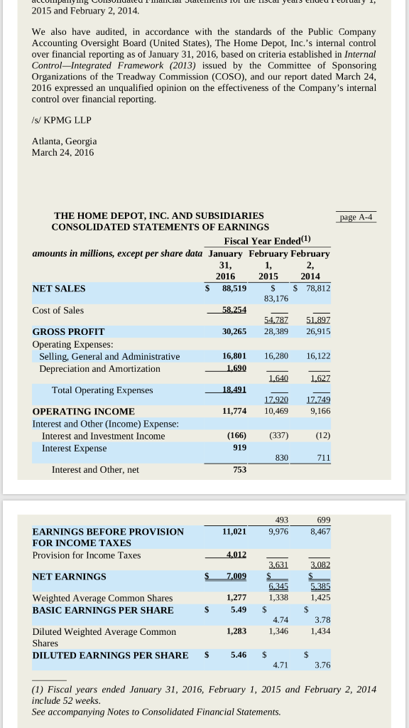 Use the Financial Statements in Appendix A of the | Chegg.com