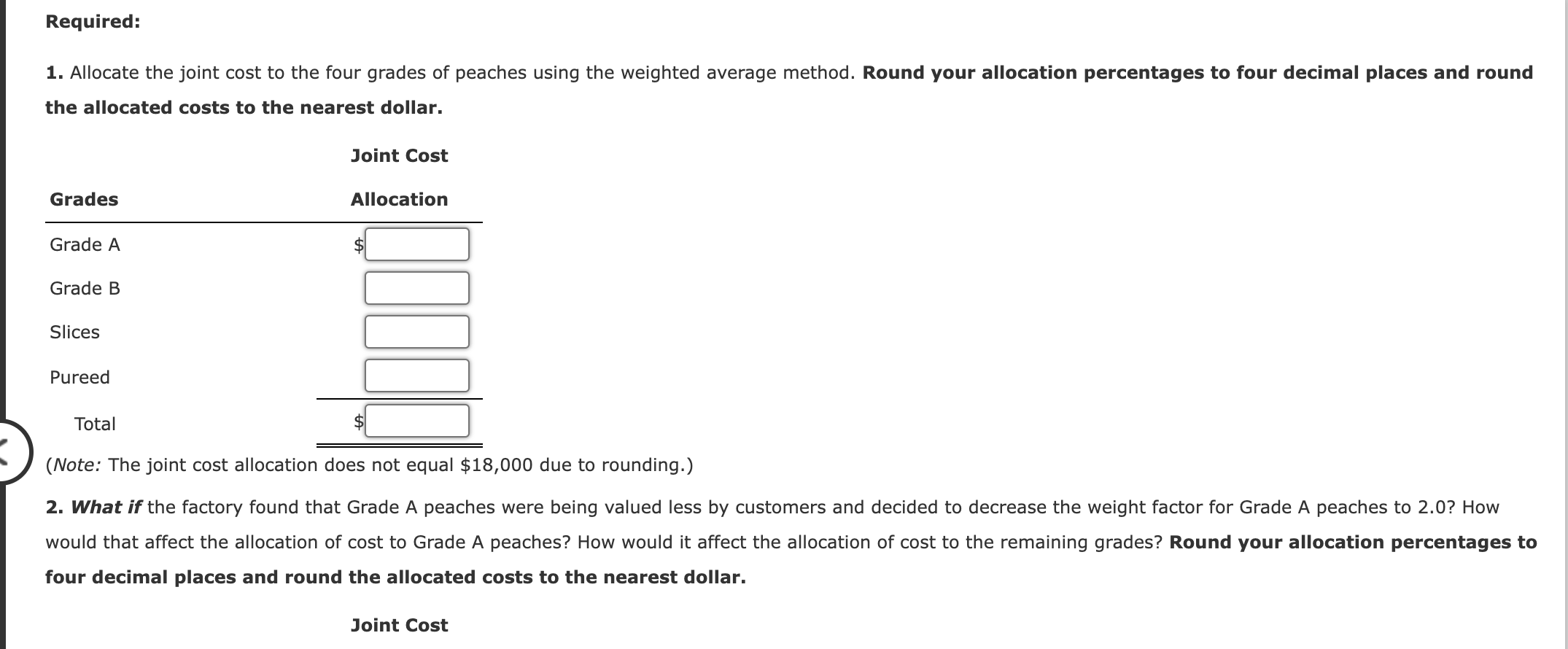 Solved Allocating Joint Costs Using the Weighted Average | Chegg.com